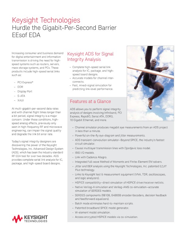 Hurdle the Gigabit-Per-Second Barrier EEsof EDA PDF Asset Page | Keysight